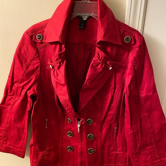 White House Black Market | Jackets & Coats | Really Cute Whbm Red ...